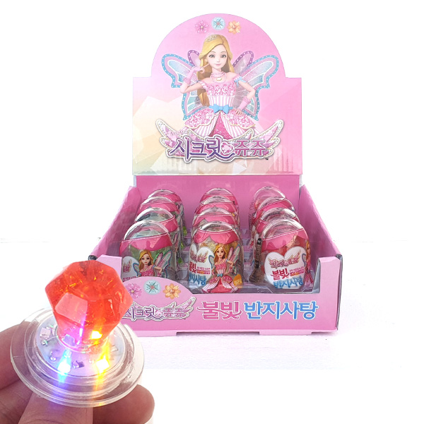 [시크릿쥬쥬] Led 불빛 반지사탕 10g 6개입 티몬