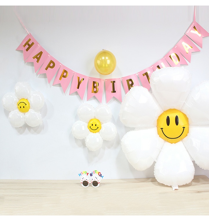 플라워 풍선 3개세트 데이지 꽃 파티 미니 벌룬 생일 만들기 헬륨 스마일 크리스마스 백일잔치 이벤트 티몬