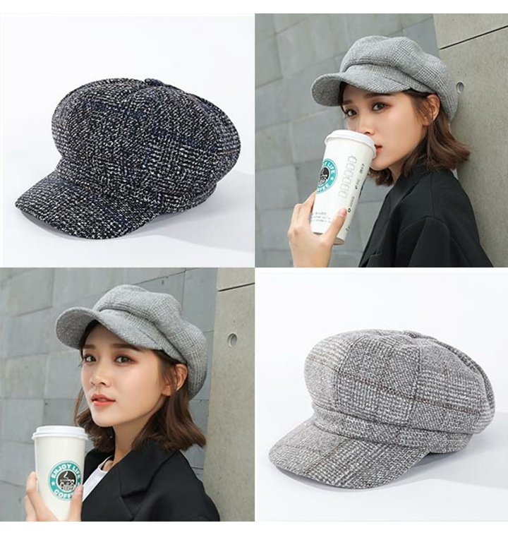 1 7 여성 체크 빵모자 마도로스 헌팅캡 베레모 뉴스보이캡 팔각모 티몬