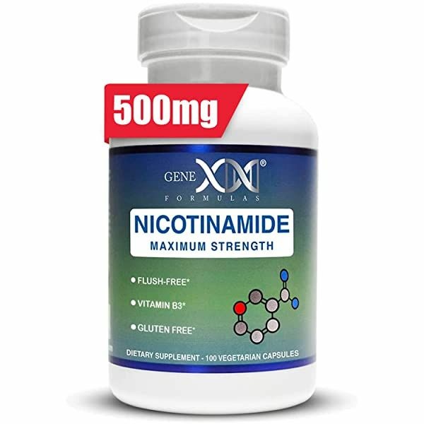 Genex Formulas 니코틴아마이드 500mg 비타민 B3 플러시 프리 나이아신 캡슐 100캡슐 티몬