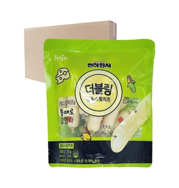 [진주햄]천하장사 더블링 콘스윗치즈 250g 25g X 10개 24개입 [박스] 티몬