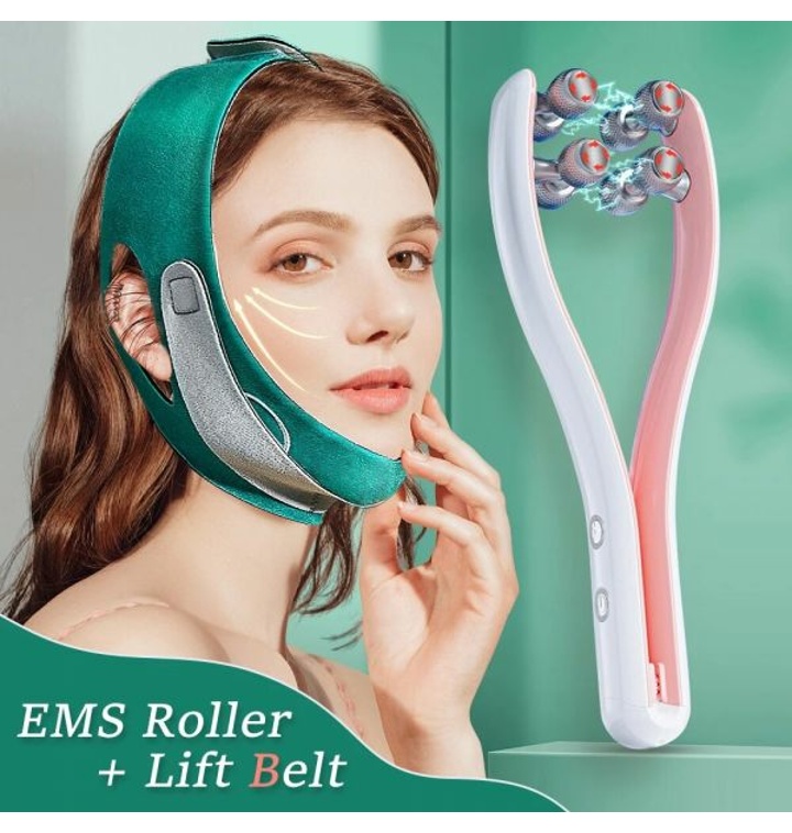 고주파리프팅 가정용 얼굴 리프팅밴드 마사지기구 Ems 페이스 리프팅 롤러 Rf 이중턱 V 모양 마사지기 턱 티몬