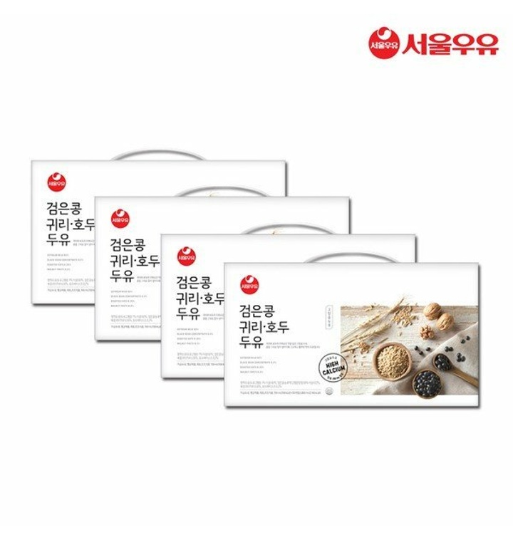 서울우유 검은콩귀리호두두유 190mlx80팩 빨대포함 티몬